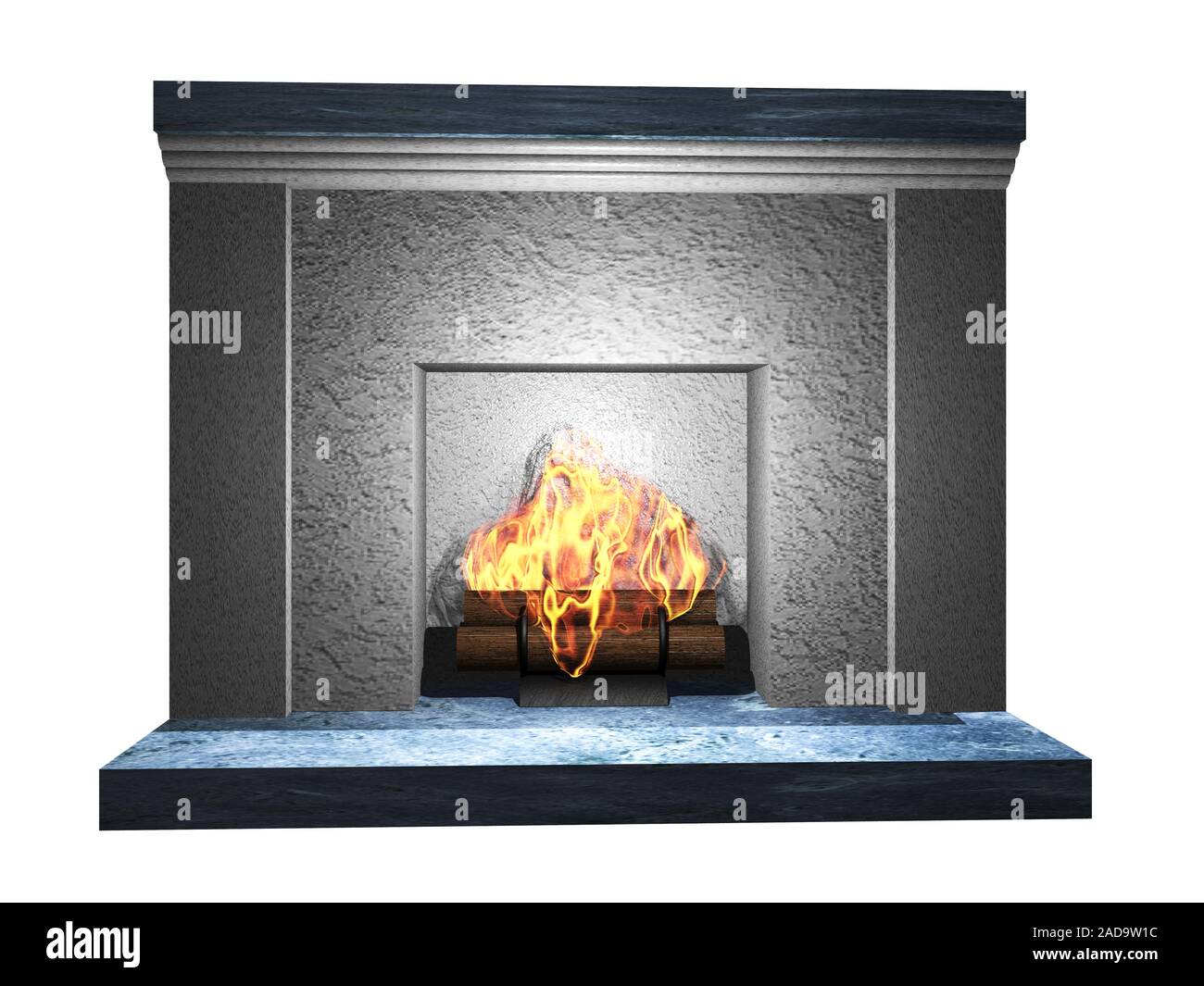 Fire in fireplace graphic Cut Out Stock Images & Pictures - Alamy