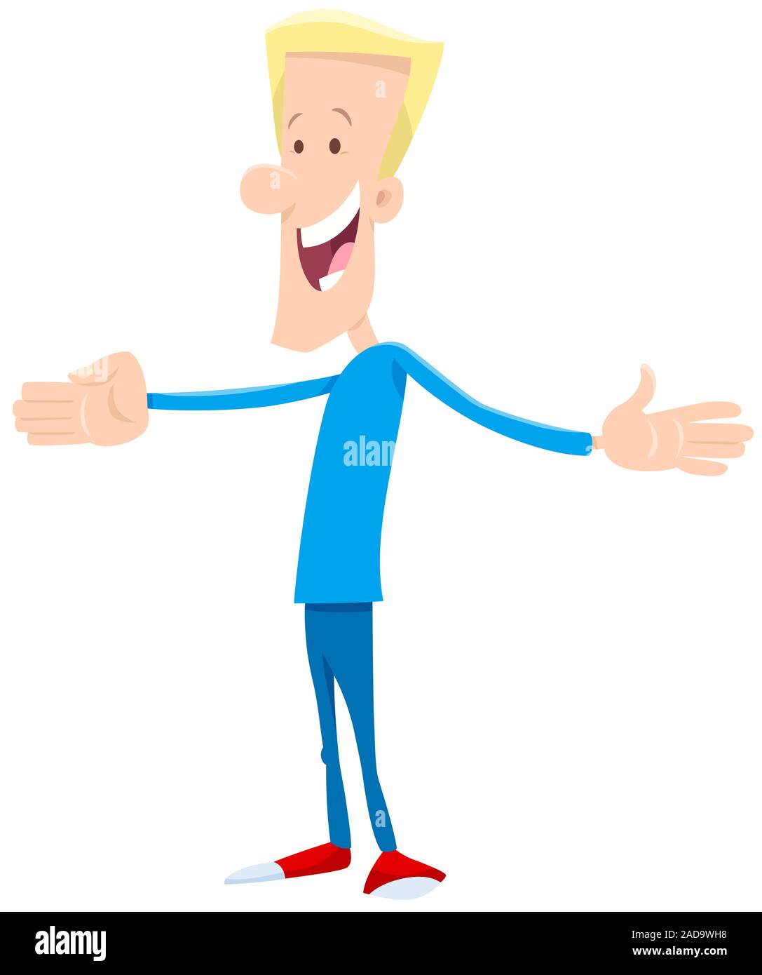 Cartoon happy man open arms hi-res stock photography and images - Alamy