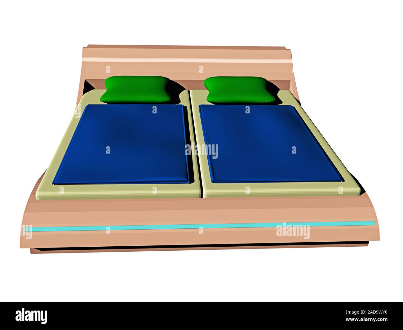 modern double bed in the bedroom Stock Photo - Alamy