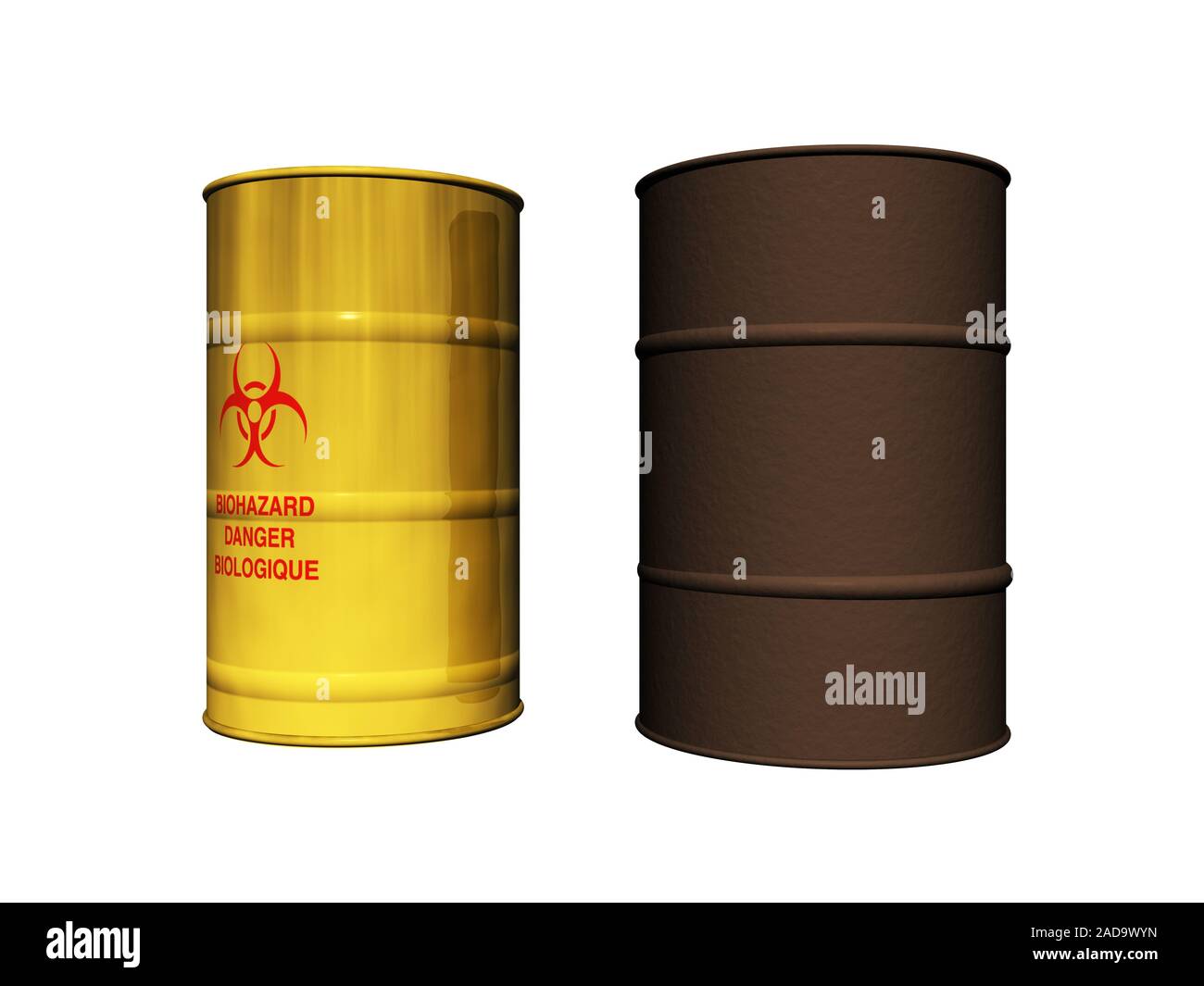 old metallic poison barrels Stock Photo - Alamy
