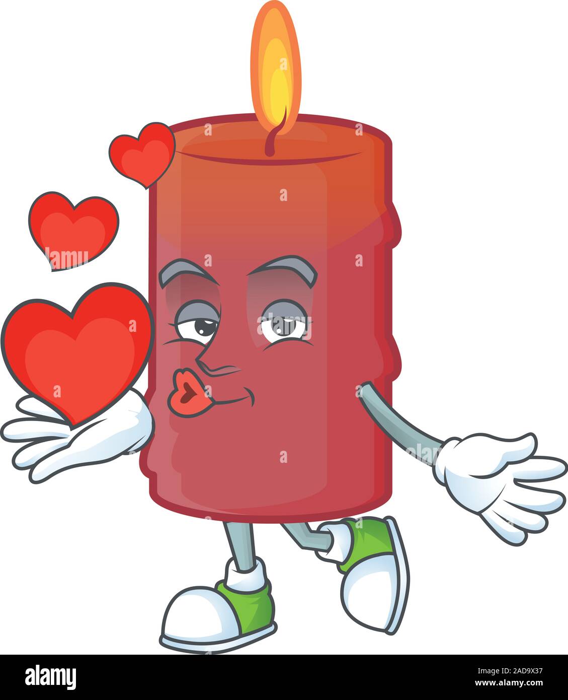 With heart red candle cartoon character mascot style Stock Vector Image ...