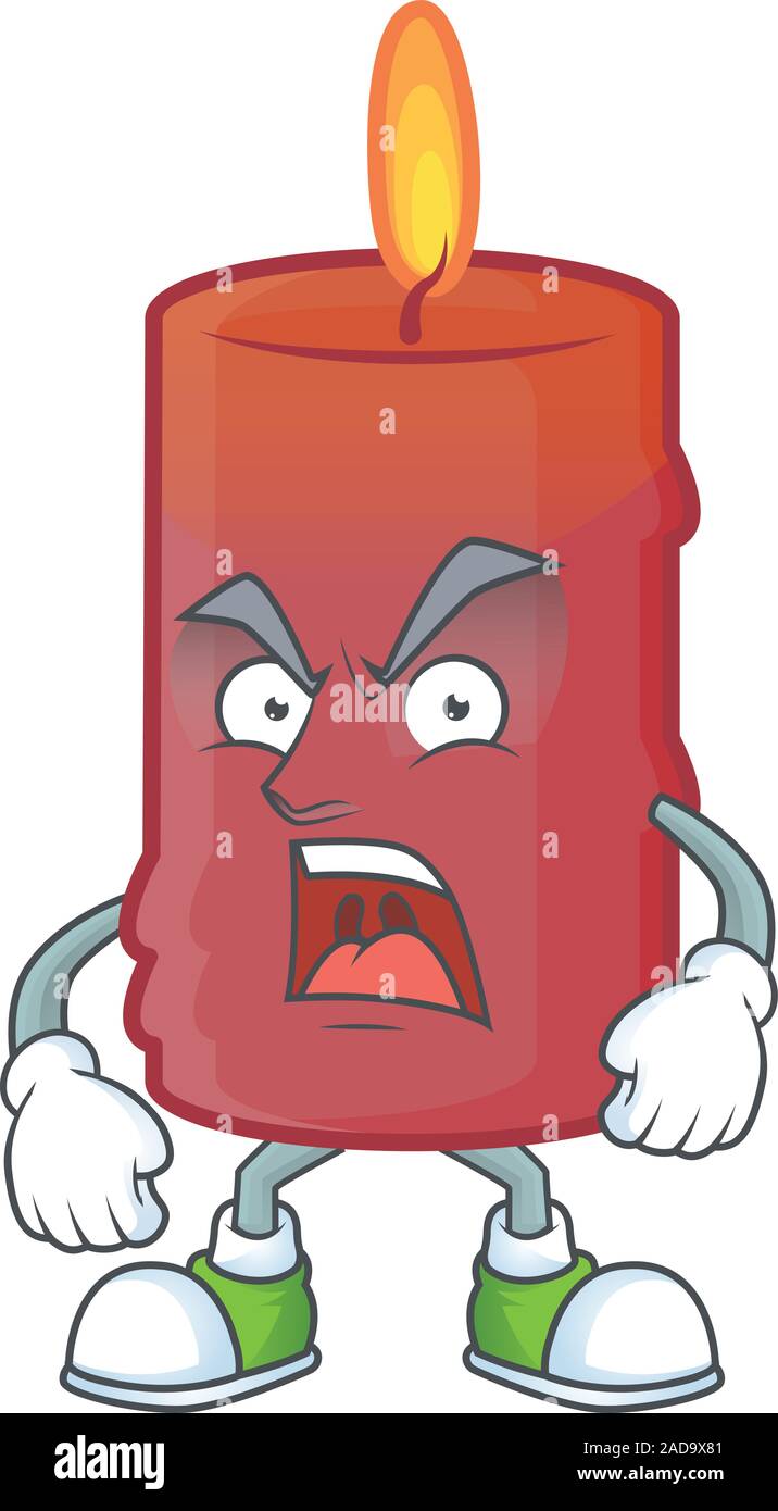 Mascot of angry red candle cartoon character design Stock Vector Image ...