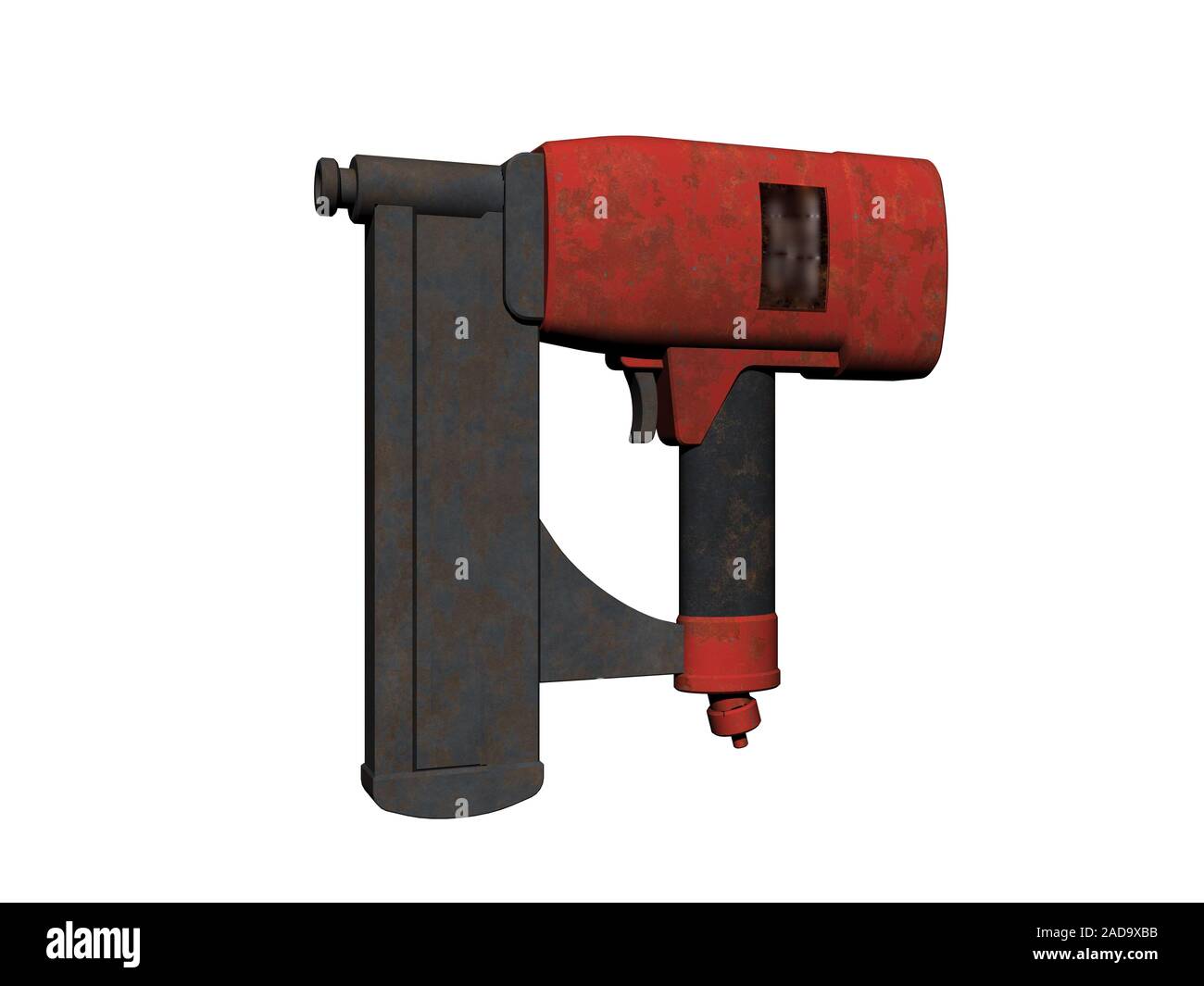 red nail gun in the craft Stock Photo - Alamy