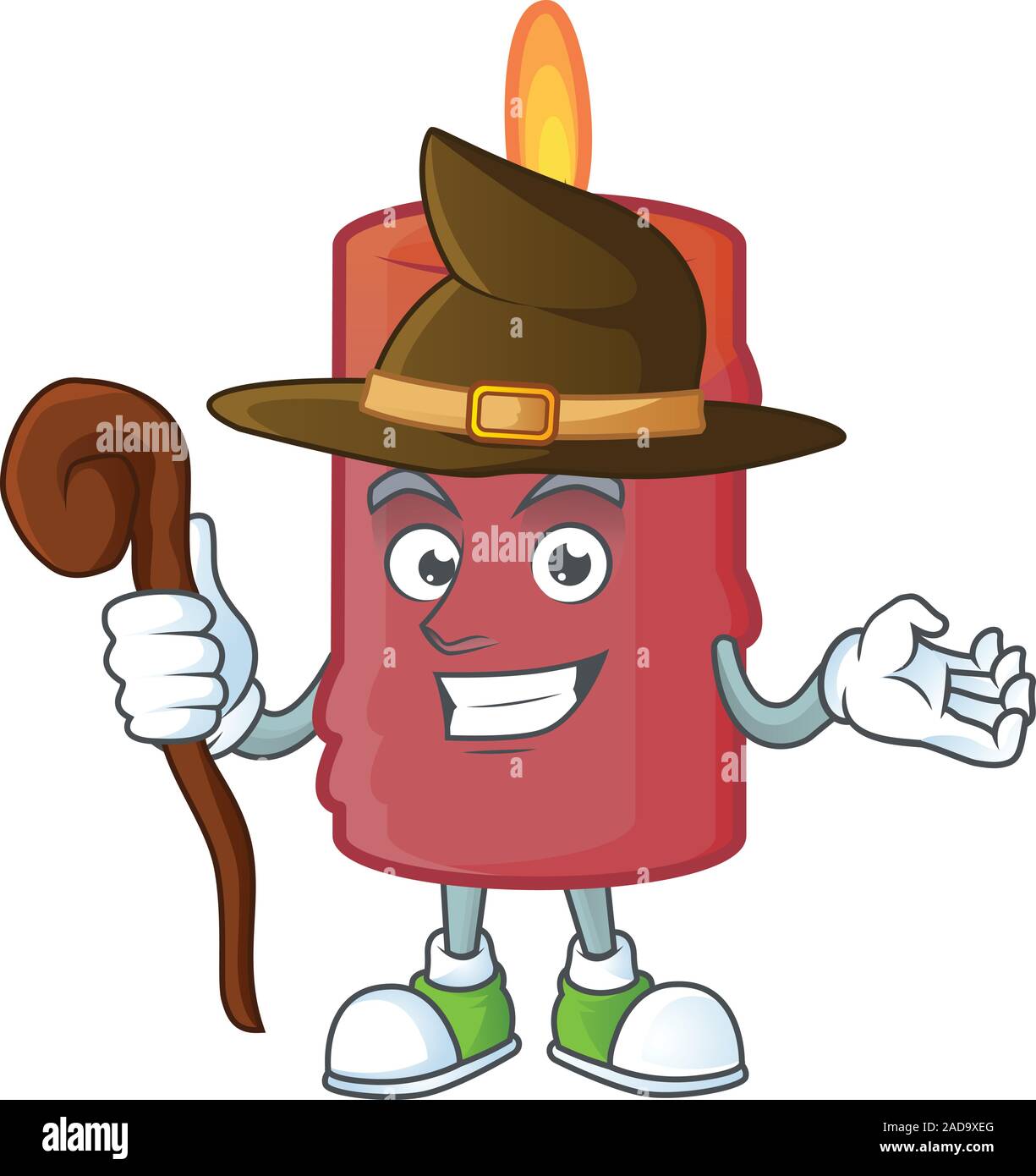 Happy Halloween Witch red candle cartoon character style Stock Vector ...