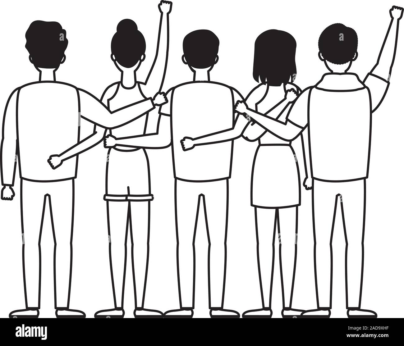 group of people back avatars characters Stock Vector Image & Art - Alamy