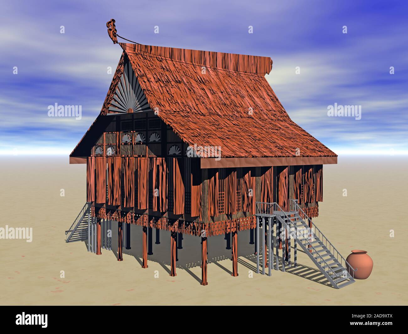 wooden beach hut in the sand Stock Photo - Alamy