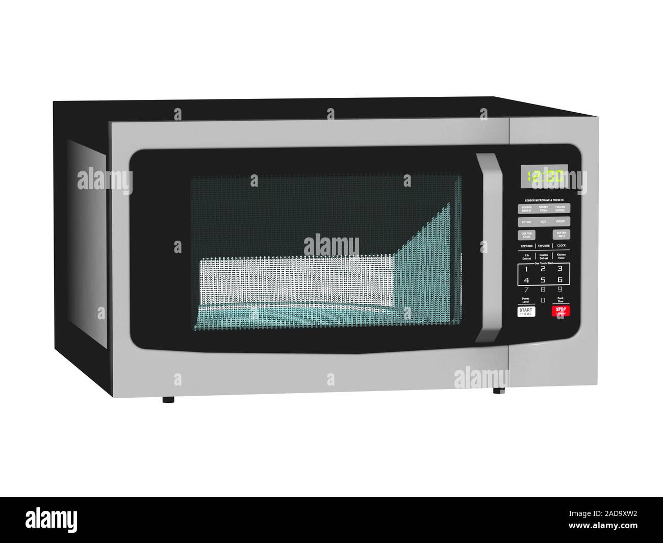 electronic microwave with keypad 3D rendering Stock Photo - Alamy