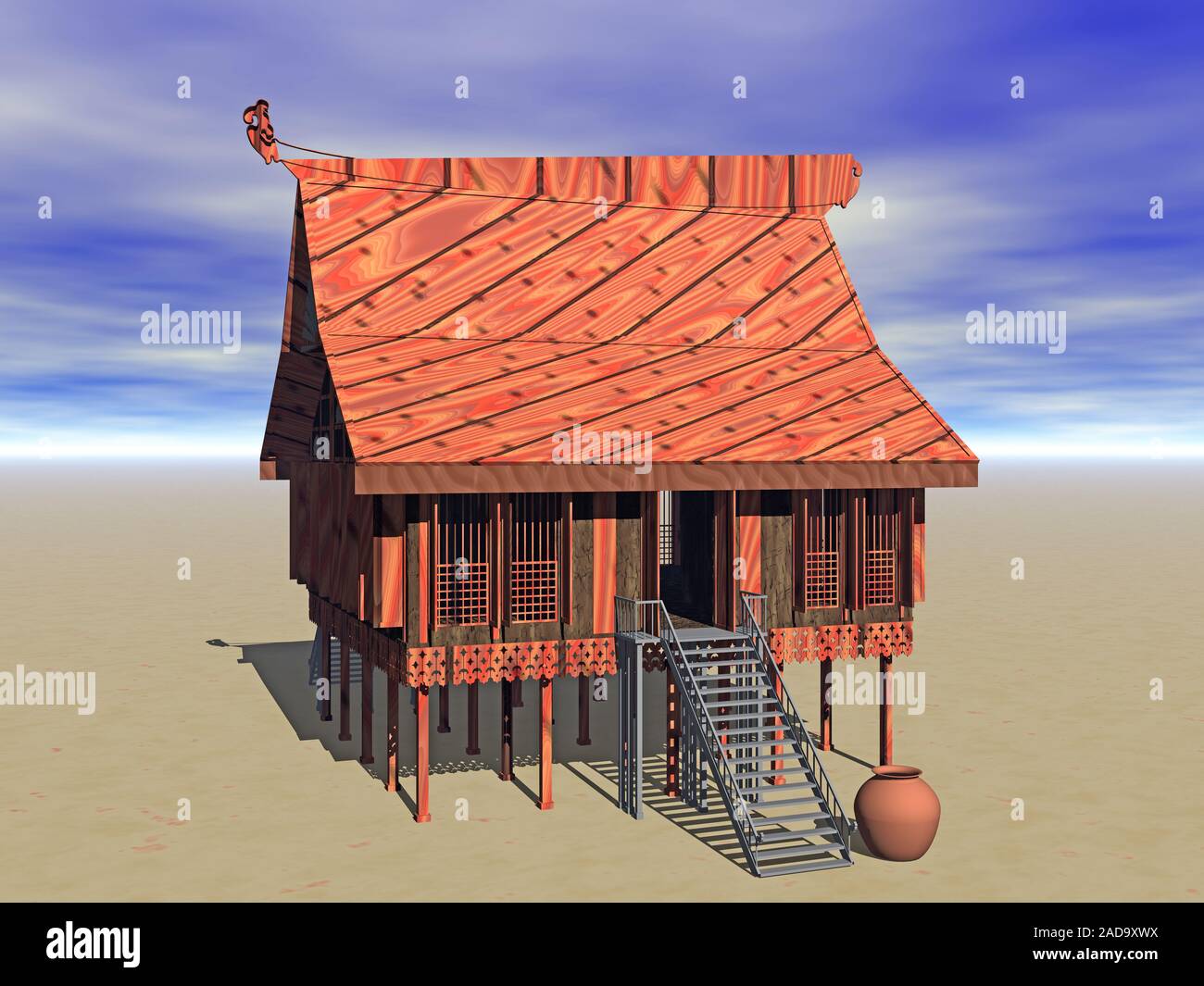 wooden beach hut in the sand Stock Photo - Alamy