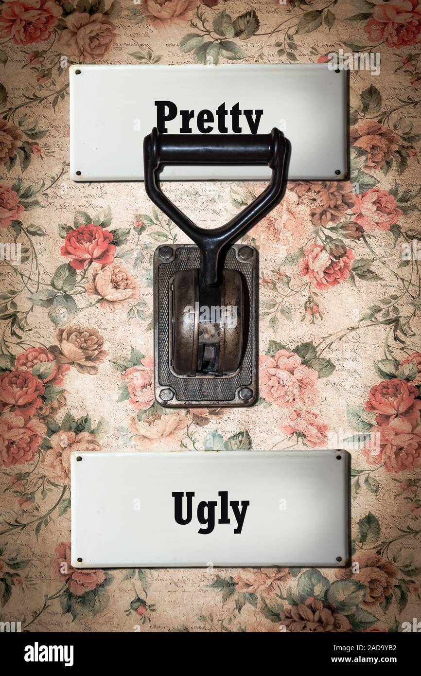 Street Sign Pretty versus Ugly Stock Photo - Alamy