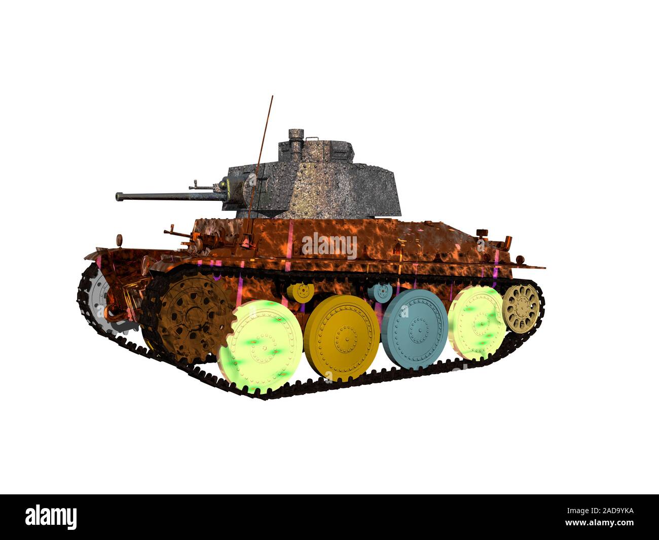 old tank with turret Stock Photo - Alamy