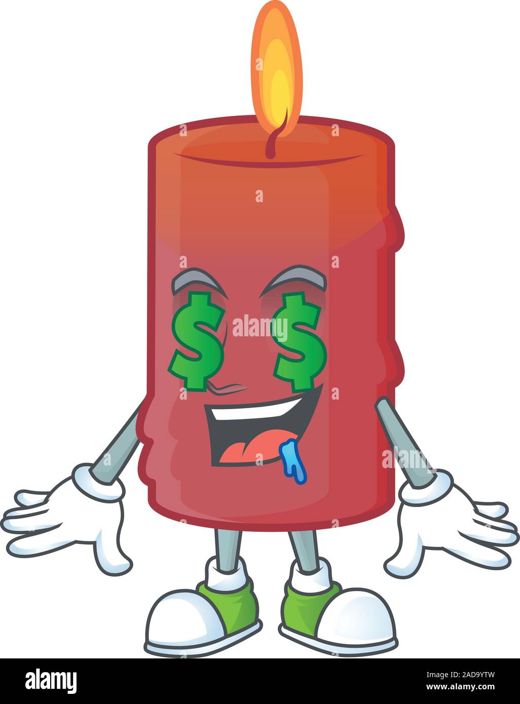 Red candle with Money eye cartoon character design Stock Vector Image ...