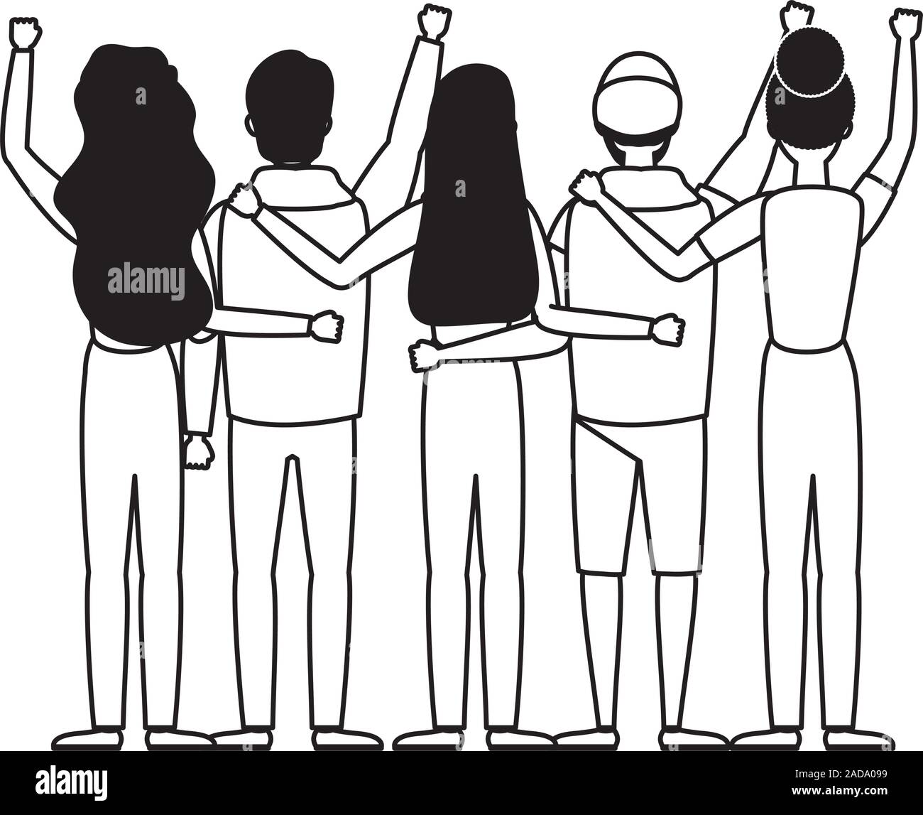 group of people back avatars characters Stock Vector Image & Art - Alamy