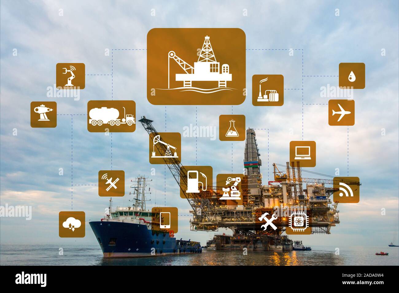 Concept of automation in oil and gas industry Stock Photo - Alamy