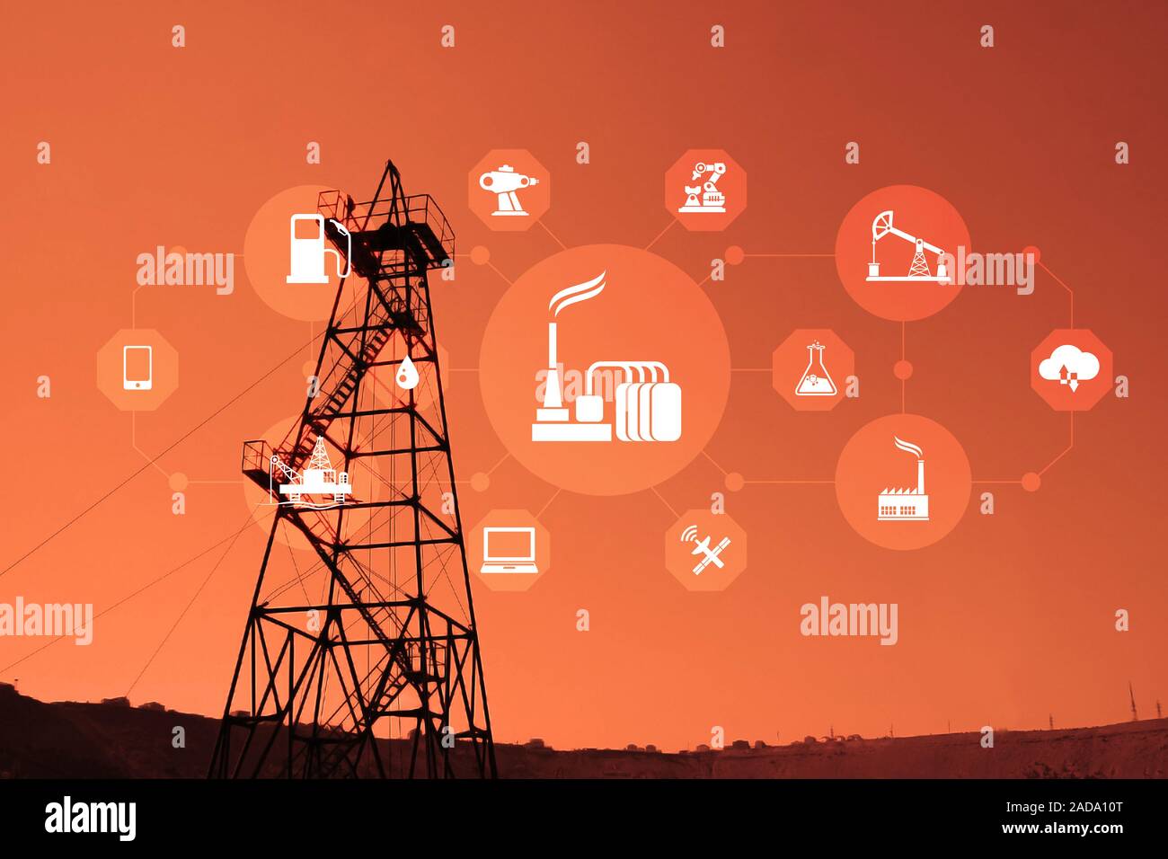 Concept of automation in oil and gas industry Stock Photo - Alamy