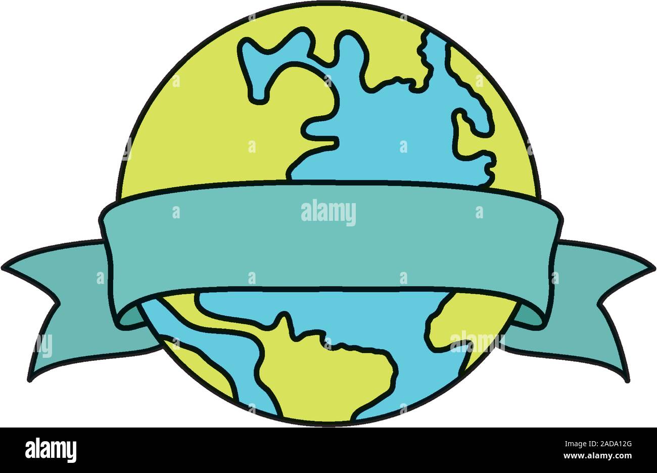 world planet earth with ribbon frame Stock Vector Image & Art - Alamy