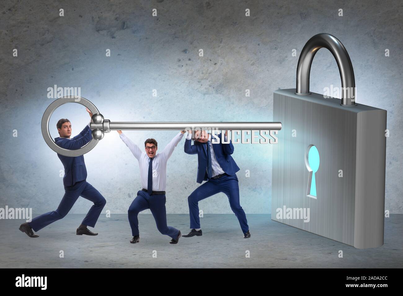 Businessmen achieving success through teamwork Stock Photo - Alamy
