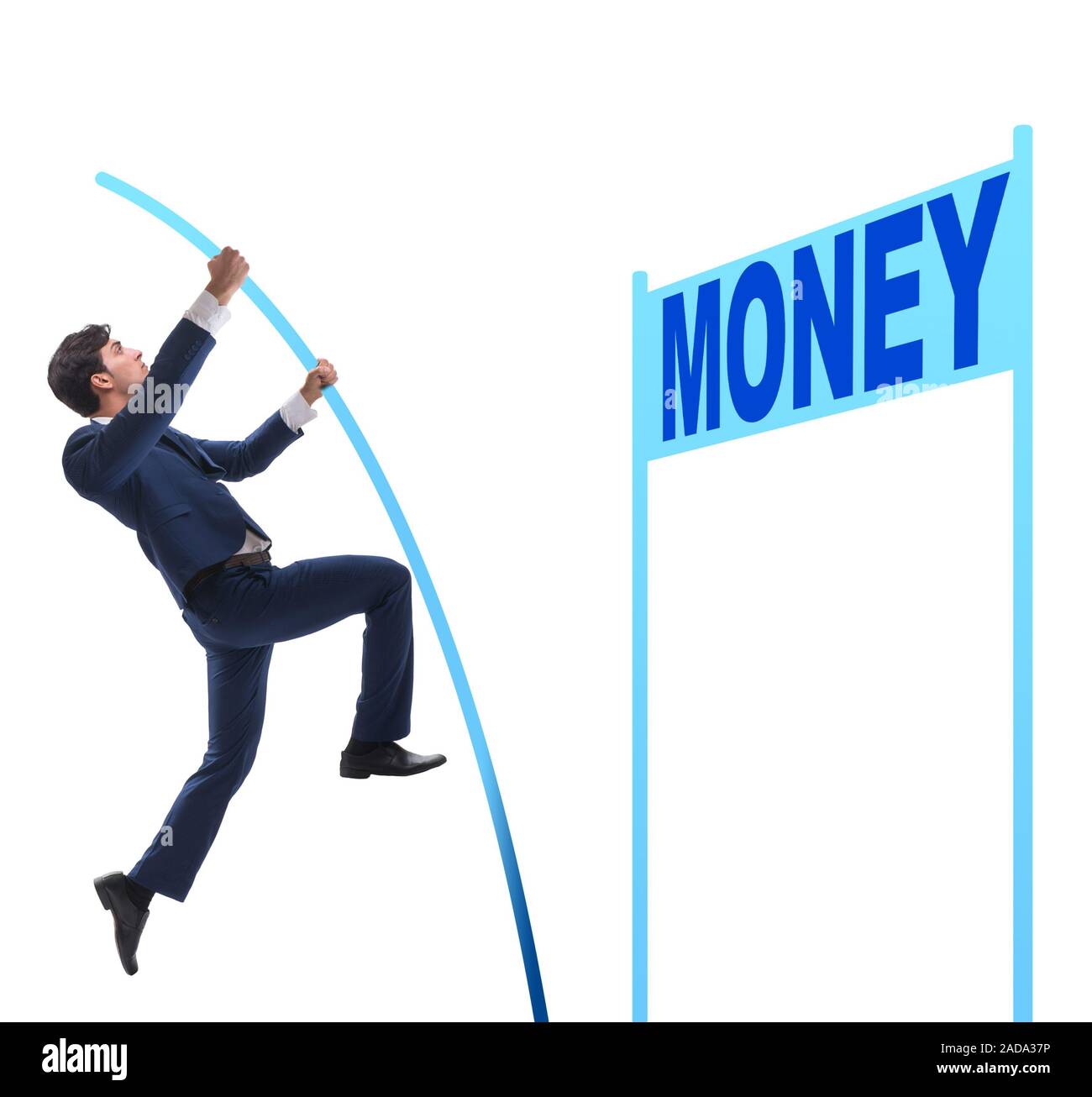Businessman jumping pole vault business hi-res stock photography and ...