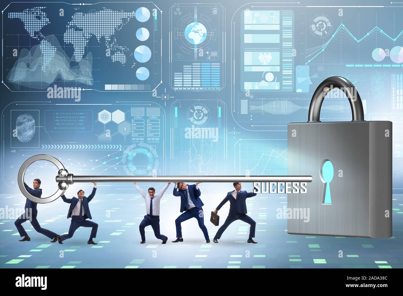 Businessmen achieving success through teamwork Stock Photo - Alamy