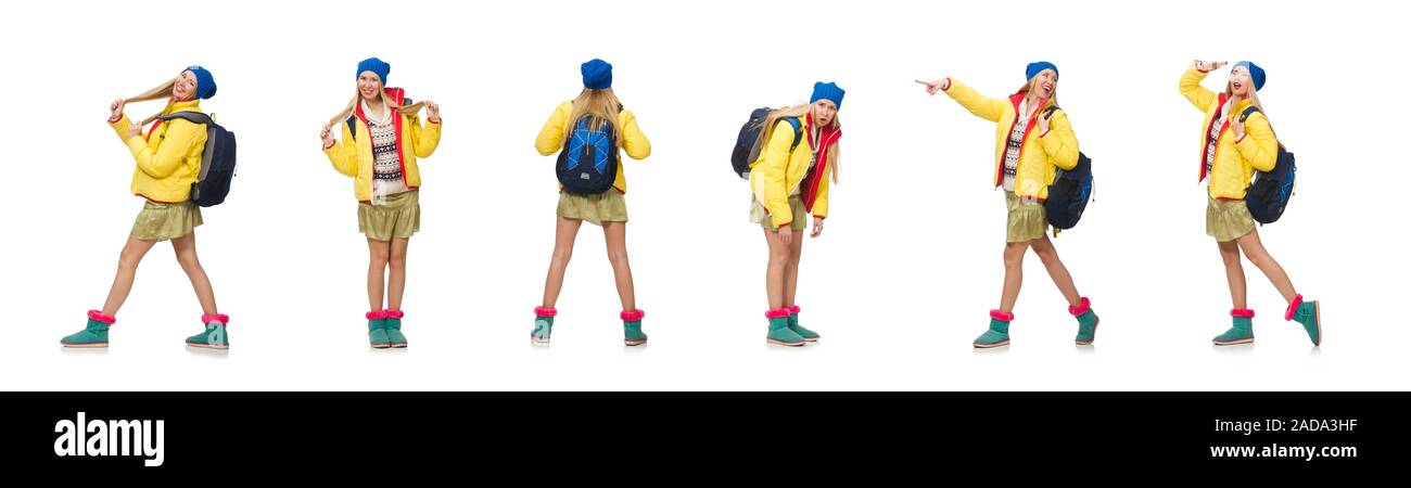 Girl in blue white long Cut Out Stock Images & Pictures - Alamy