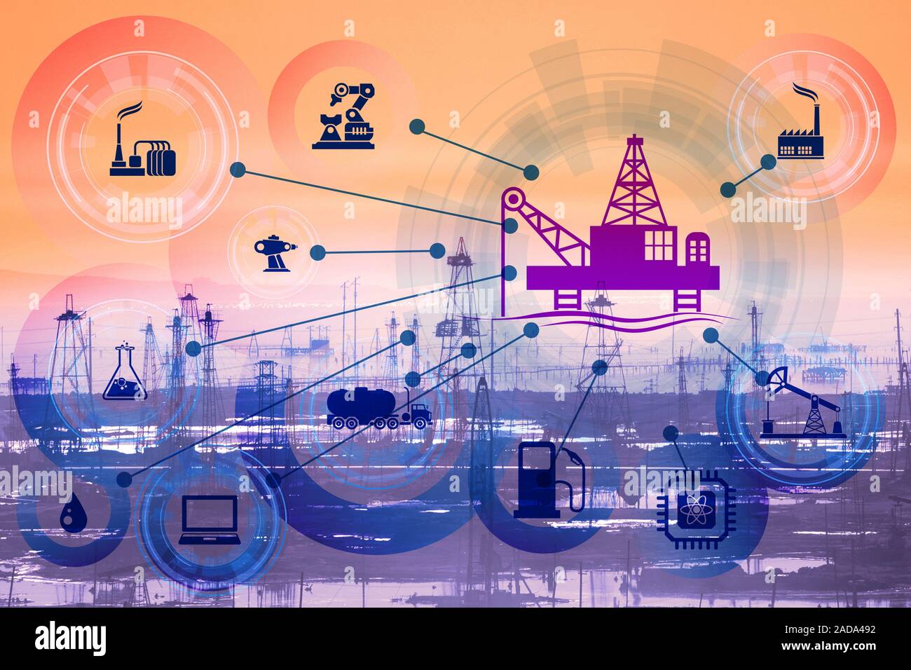 Concept of automation in oil and gas industry Stock Photo - Alamy