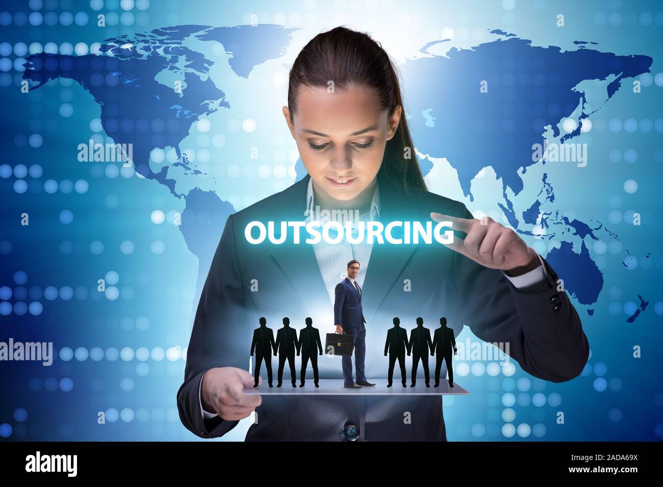 Concept of outsourcing in modern business Stock Photo - Alamy