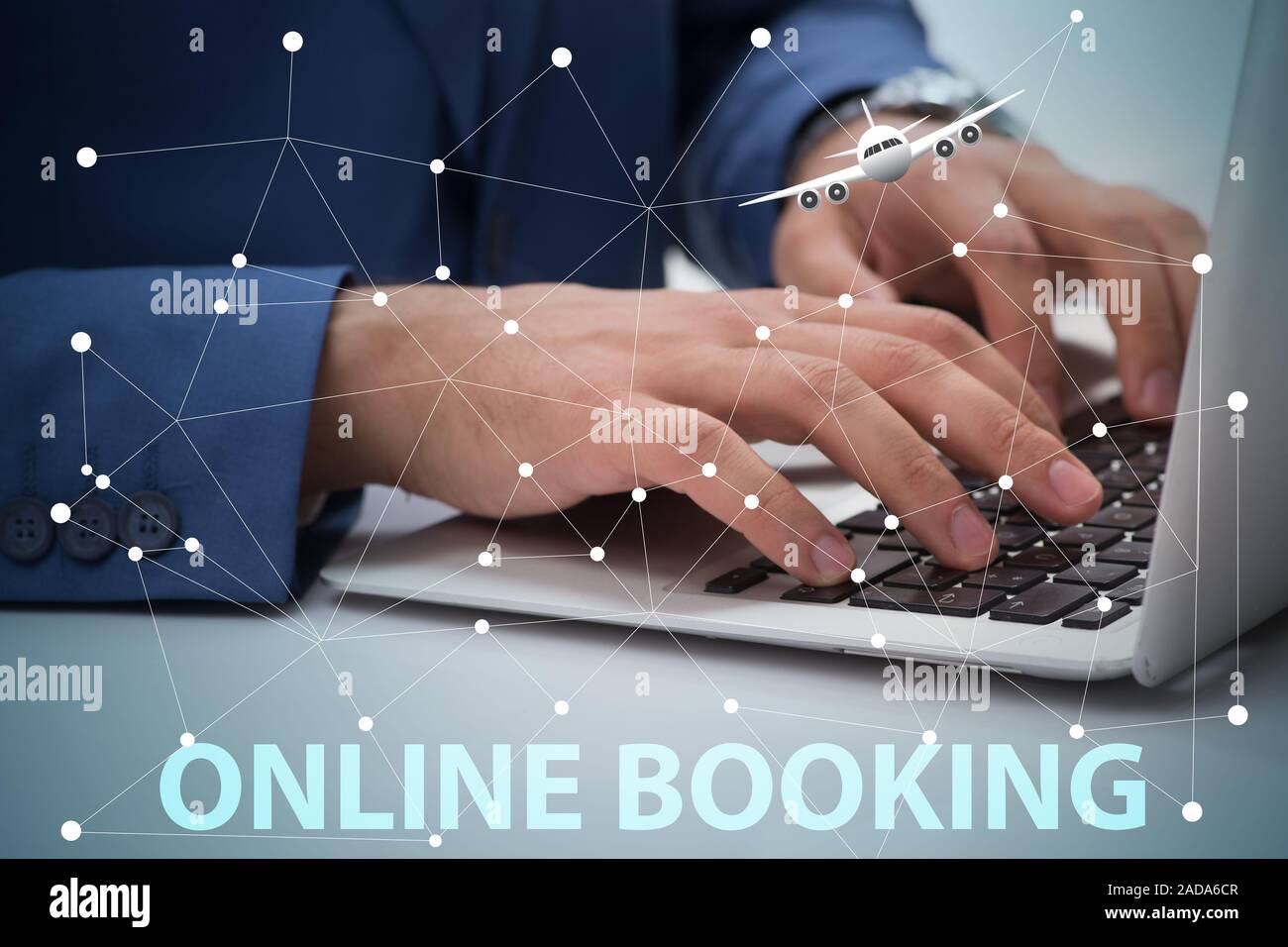 Concept of online air travel booking Stock Photo - Alamy