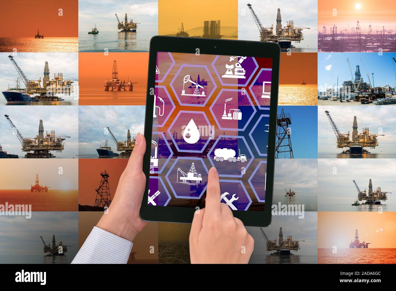 Oil worker in remote operations concept in oil industry Stock Photo - Alamy