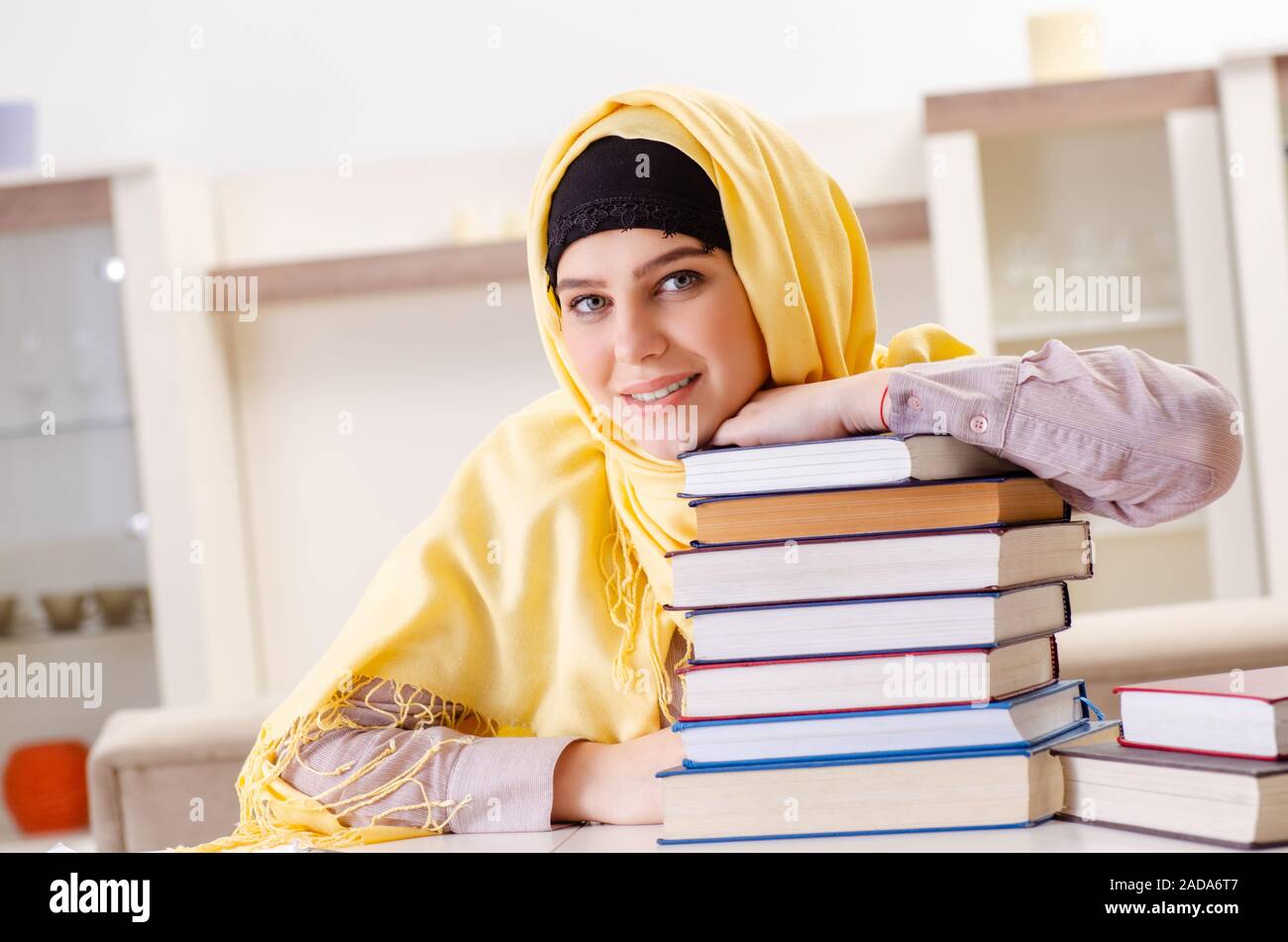 Female student in hijab preparing for exams Stock Photo - Alamy