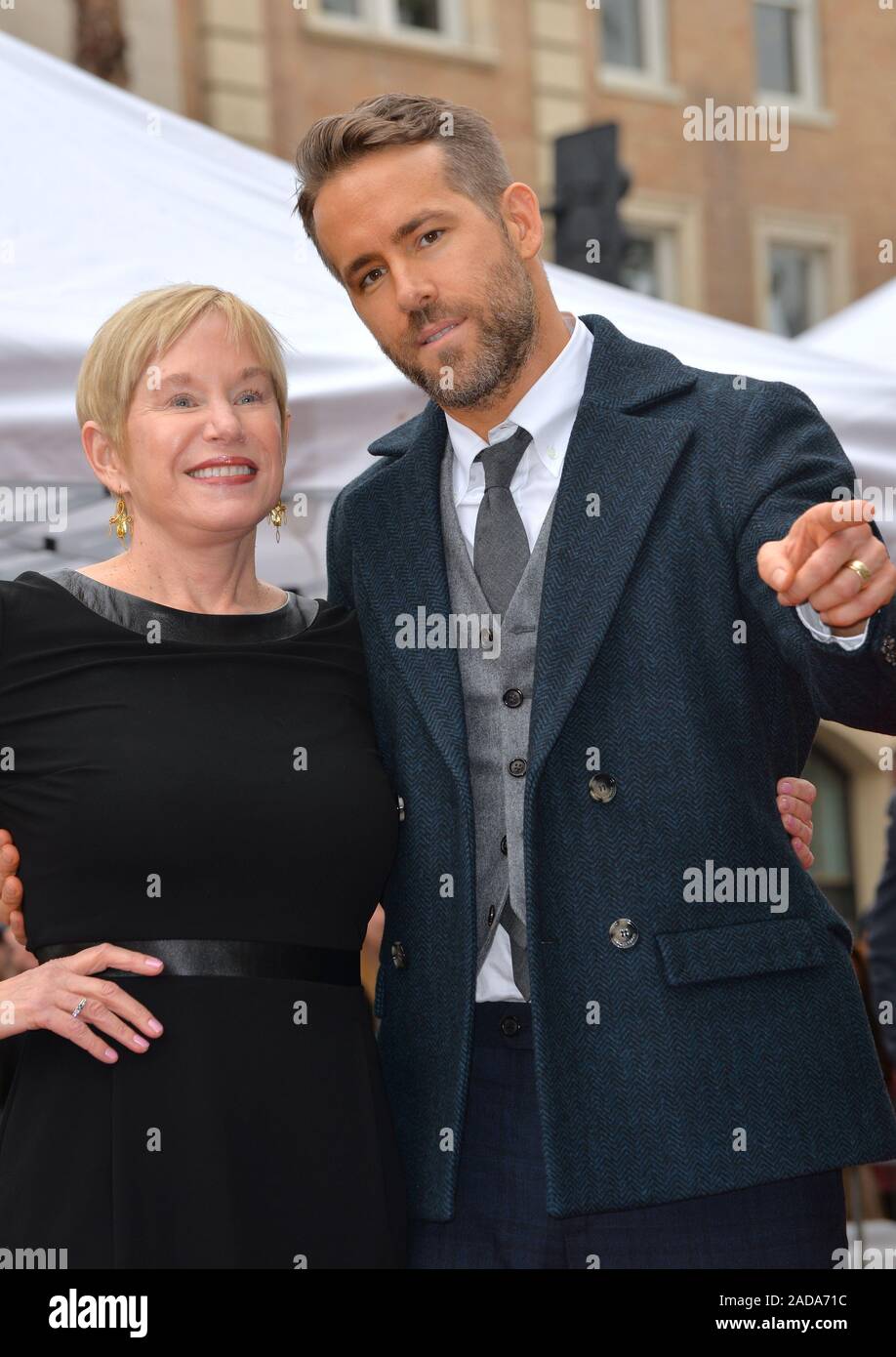 Actor Ryan Reynolds & mother Tammy Reynolds at the Hollywood Walk of ...
