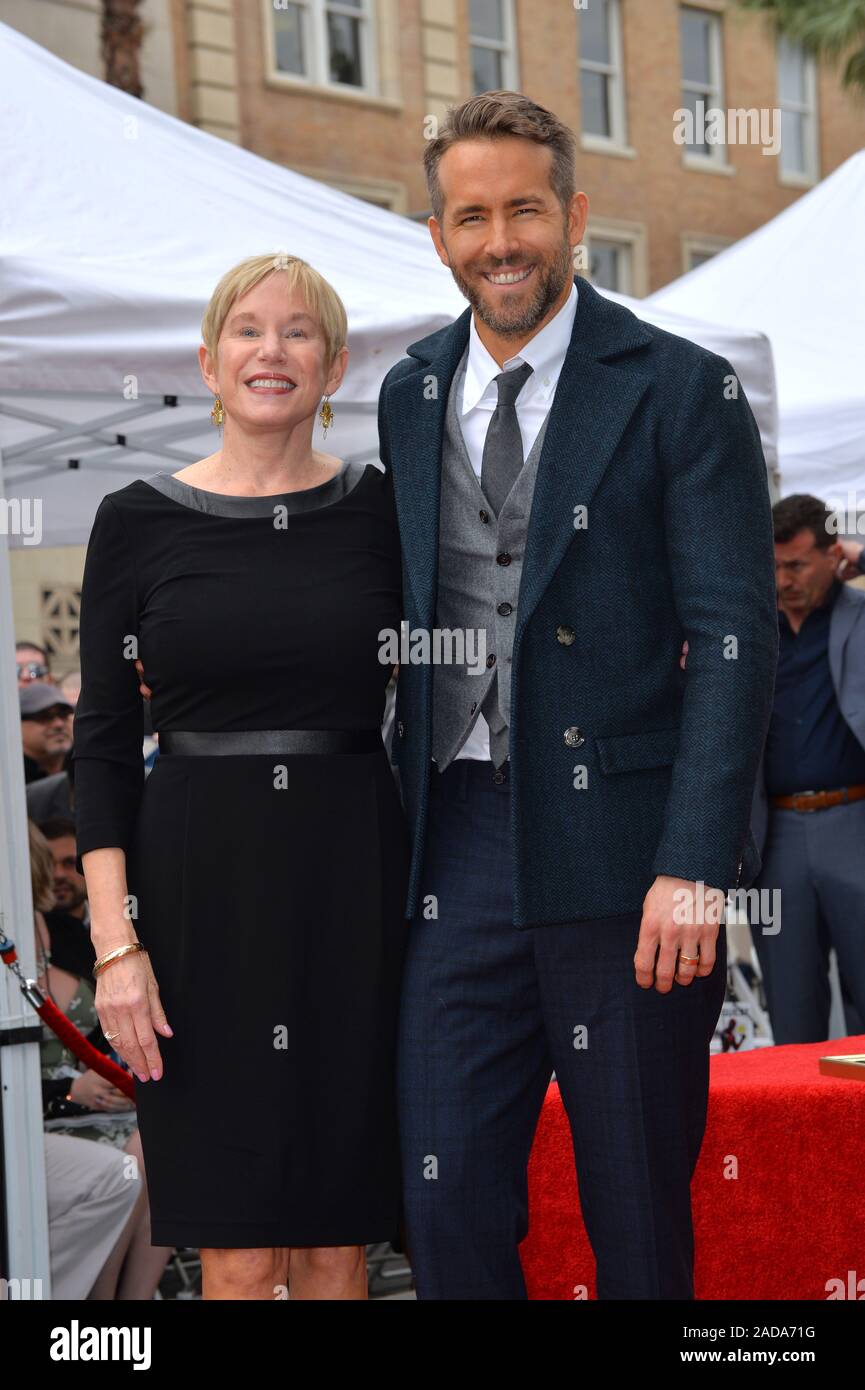 Actor Ryan Reynolds & mother Tammy Reynolds at the Hollywood Walk of ...