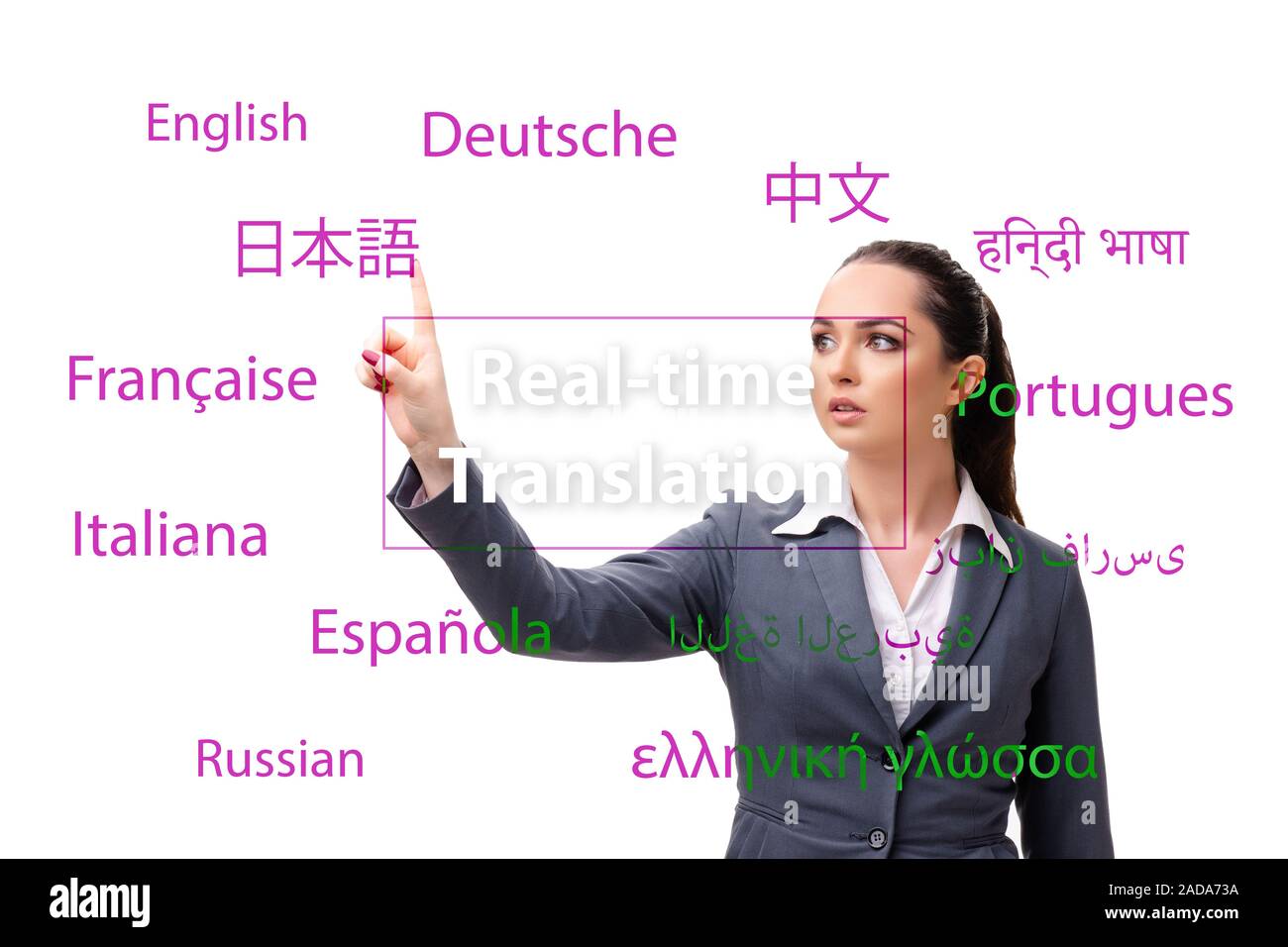 Concept of online translation from foreign language Stock Photo - Alamy