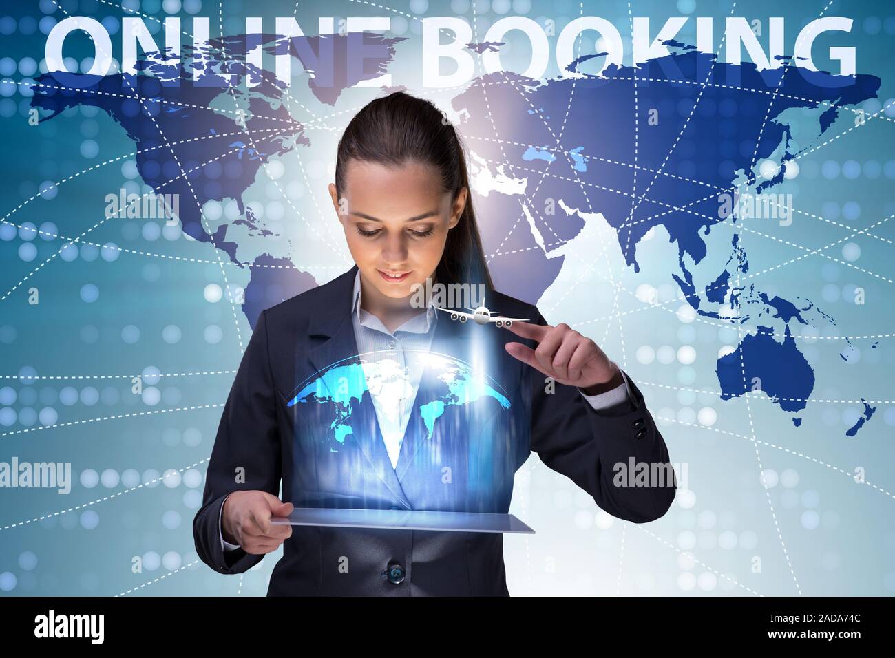 Concept of online air travel booking Stock Photo - Alamy