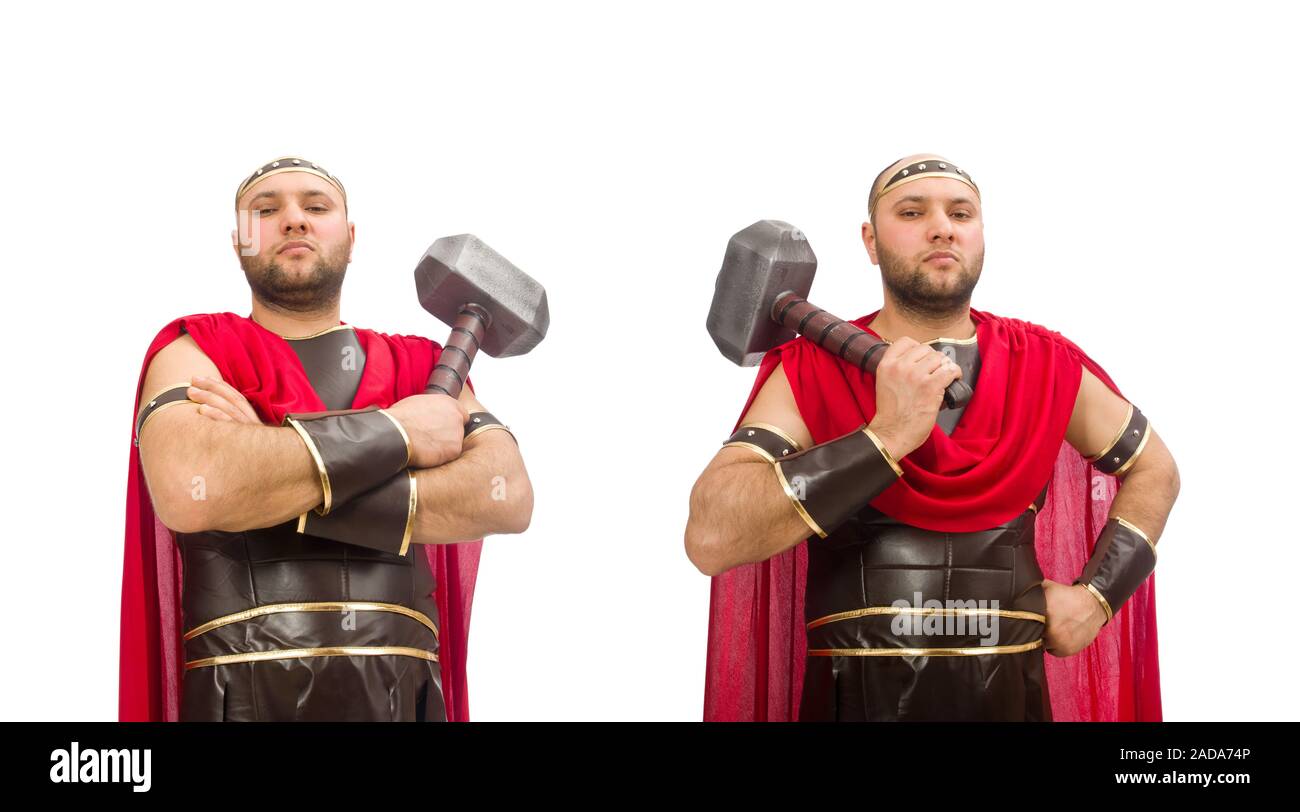 Gladiator isolated on white background Stock Photo - Alamy