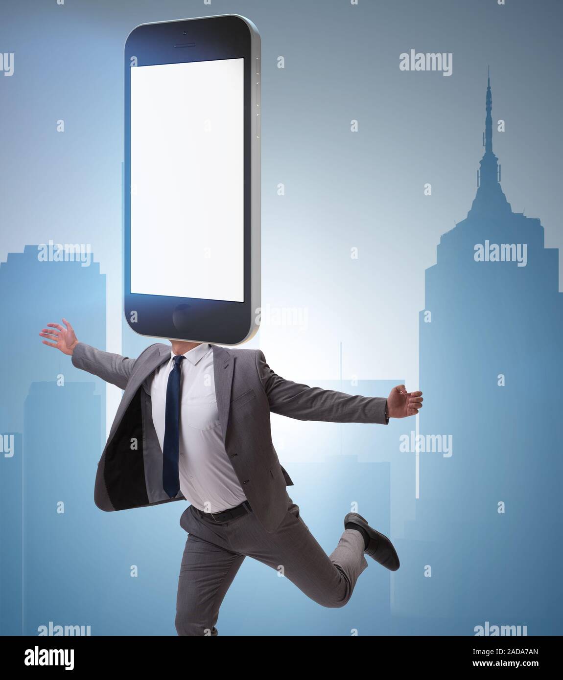 Mobile phone zombie under the influence of smartphone Stock Photo - Alamy