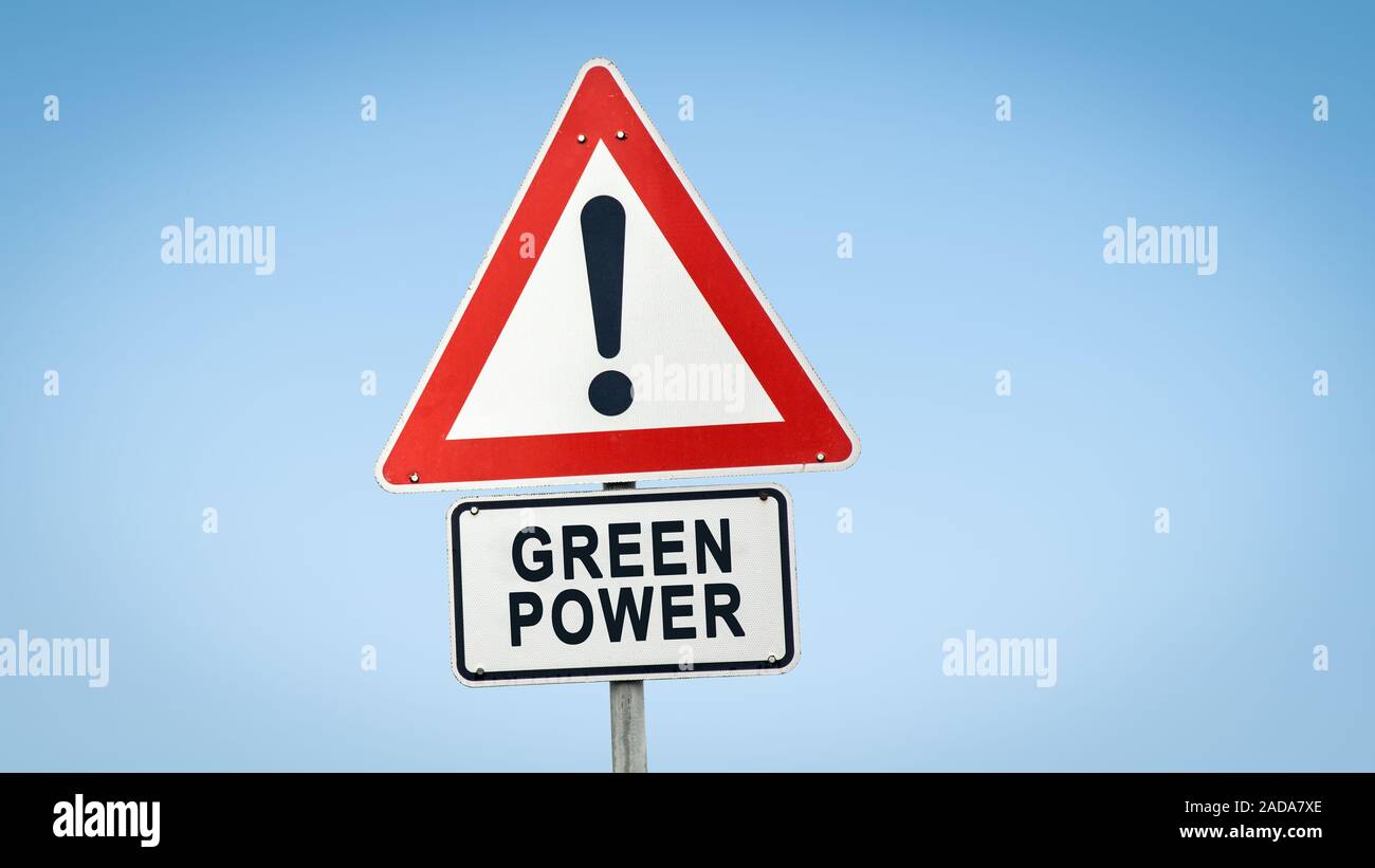 Street Sign to Green Power Stock Photo - Alamy