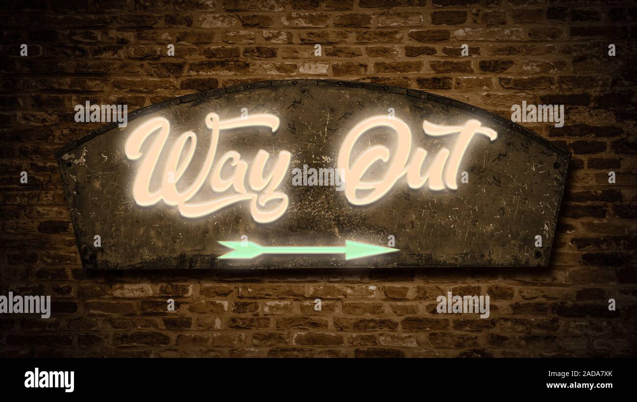 Street Sign WAY OUT Stock Photo - Alamy