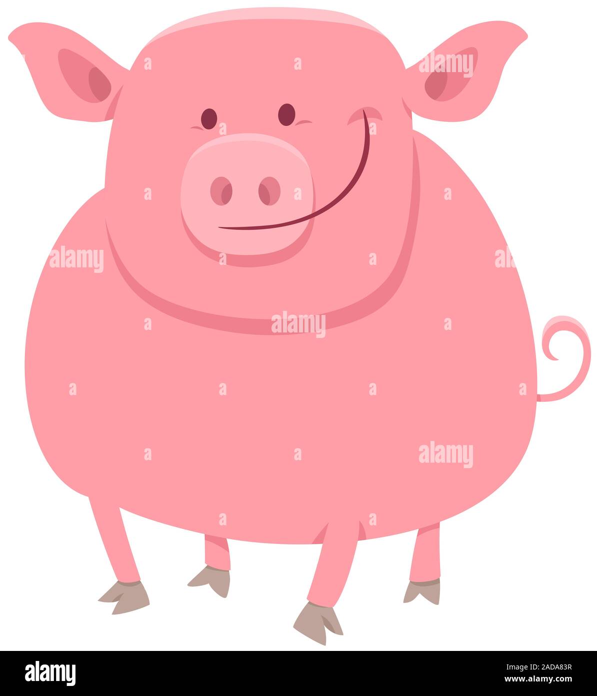 pig animal character cartoon illustration Stock Photo - Alamy
