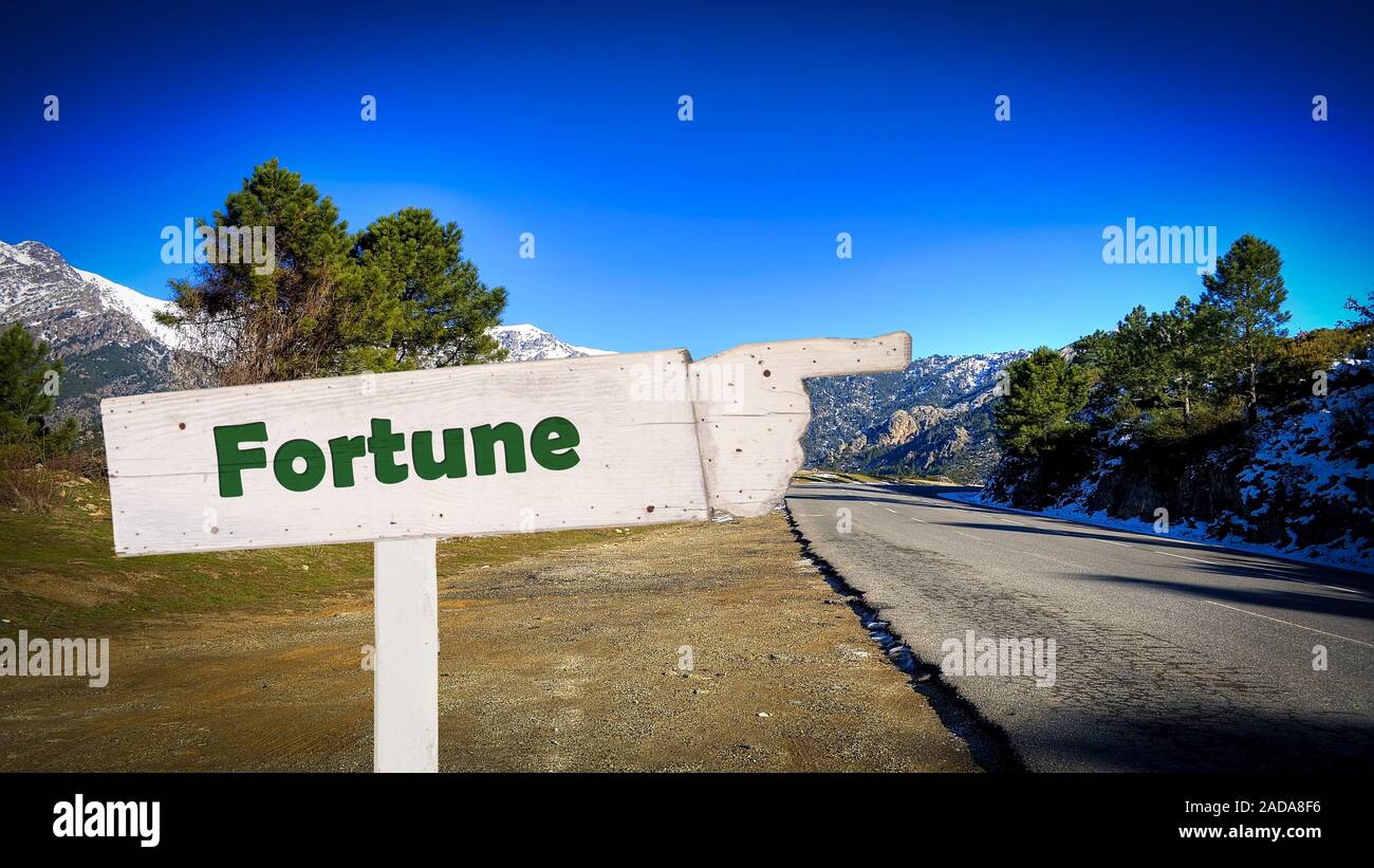Street Sign to Fortune Stock Photo - Alamy