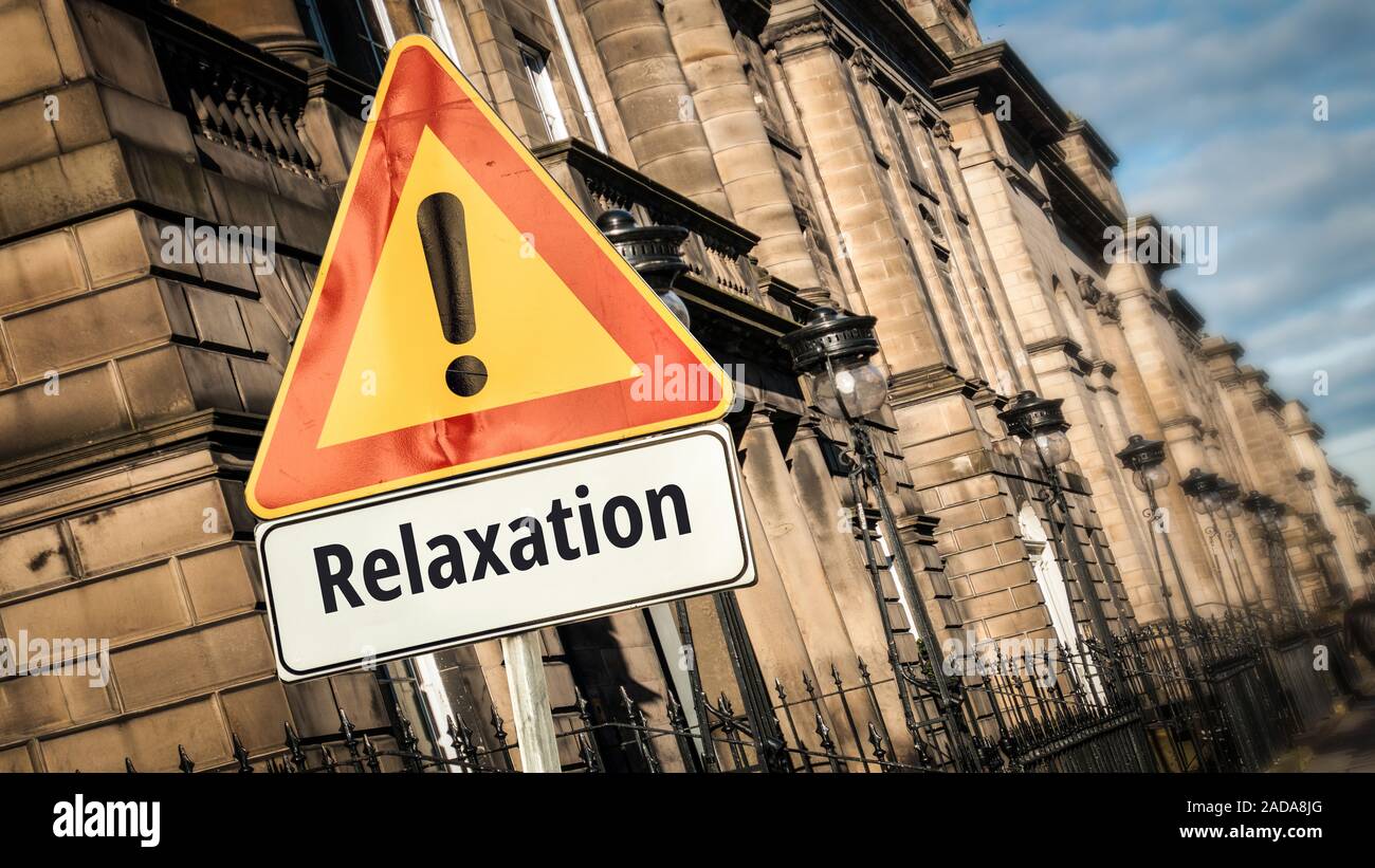 Street Sign to Relaxation Stock Photo - Alamy