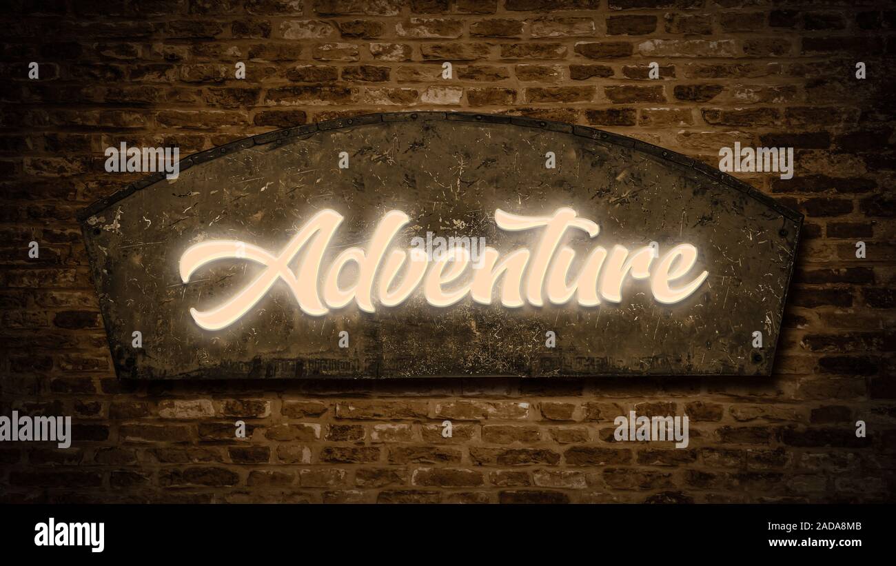Street Sign to Adventure Stock Photo - Alamy
