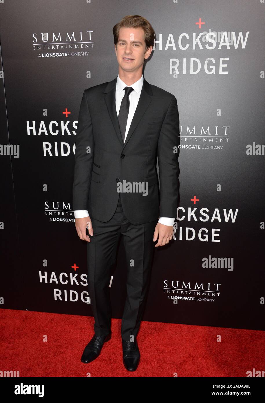LOS ANGELES, CA. October 24, 2016: Actor Andrew Garfield at the Los ...