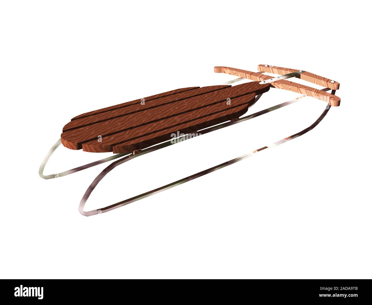 wooden sledge with metal skids Stock Photo - Alamy