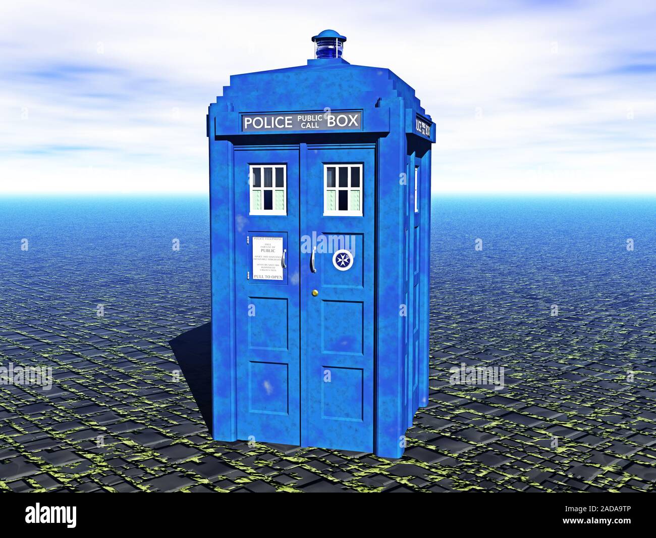 blue emergency telephone booth Stock Photo - Alamy