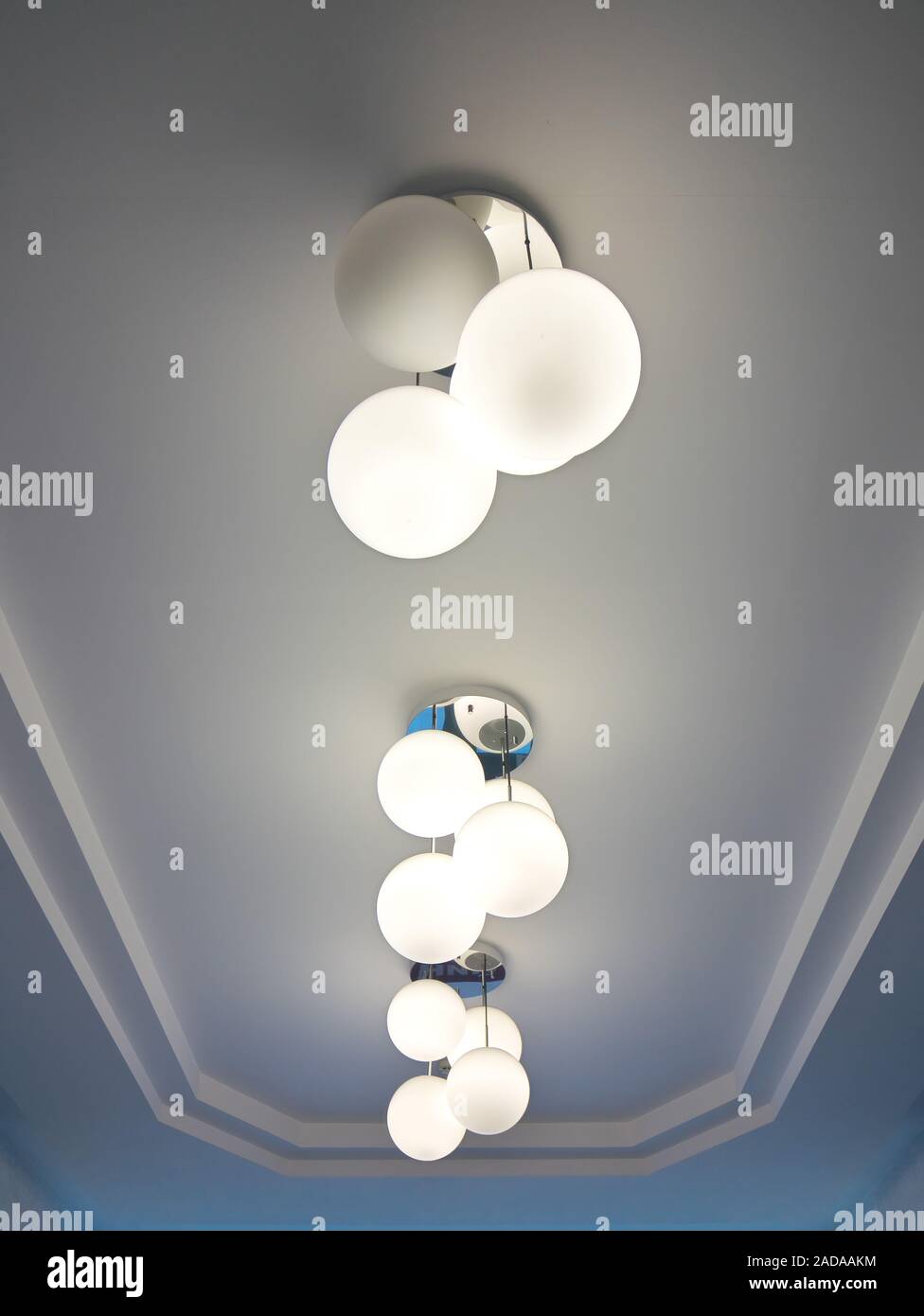 Round lamp on ceiling. Element of design Stock Photo - Alamy