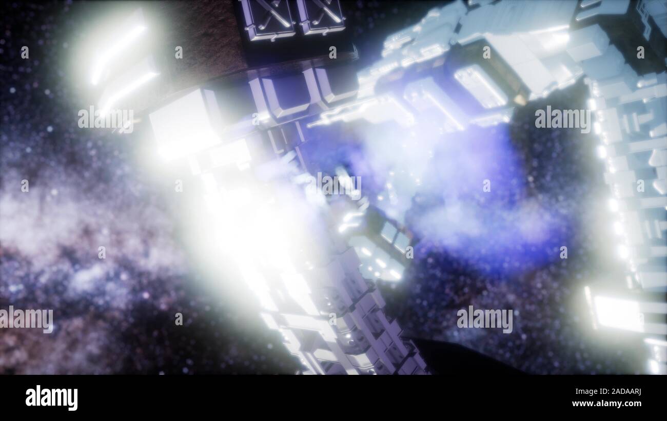 spaceship spacecraft outer galaxy universe Stock Photo - Alamy