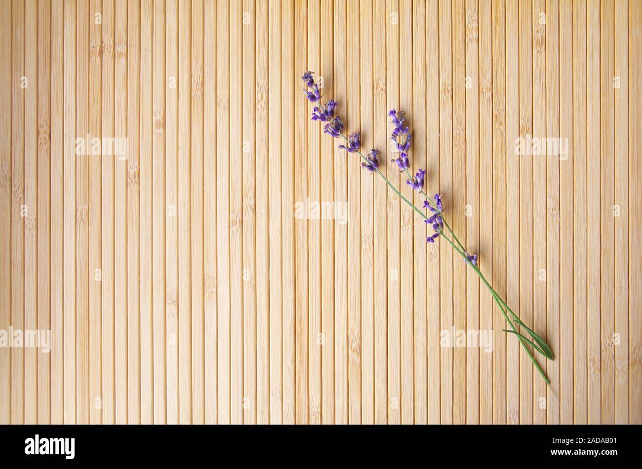 Lavender on wooden texture. Element of design Stock Photo - Alamy