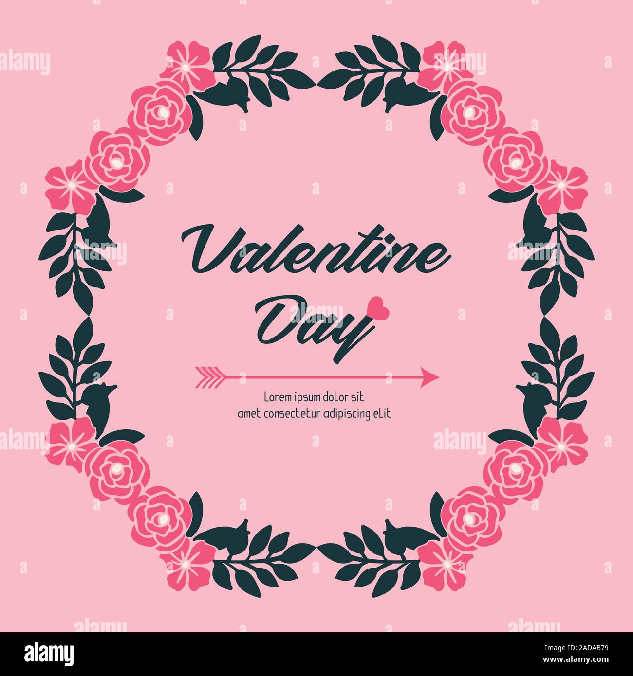 Creative banner of valentine day, february, with bright pink flower ...