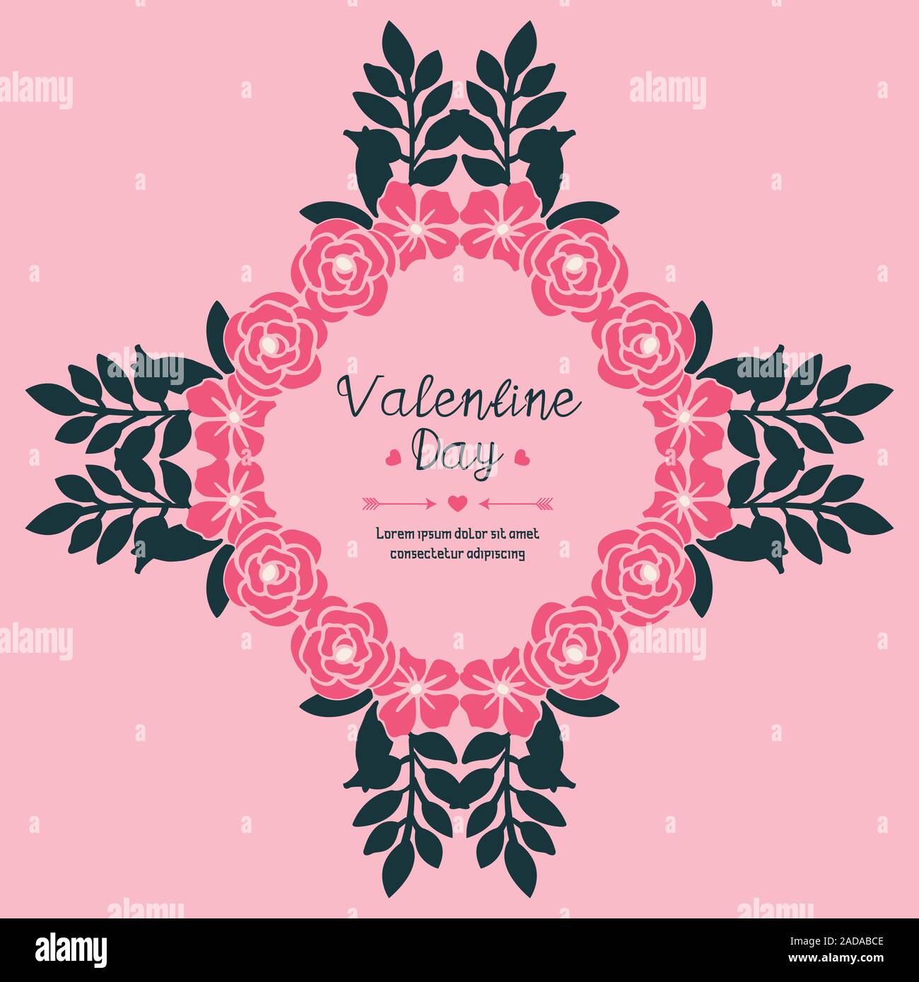 Creative banner of valentine day, february, with bright pink flower ...