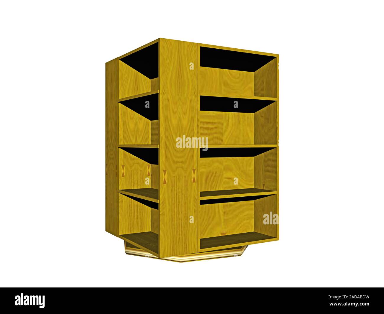 angular wooden bookshelf Stock Photo - Alamy