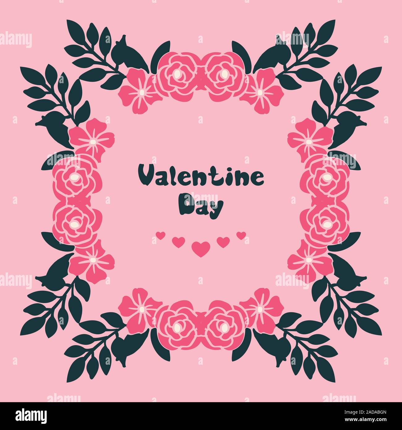 Creative banner of valentine day, february, with bright pink flower ...